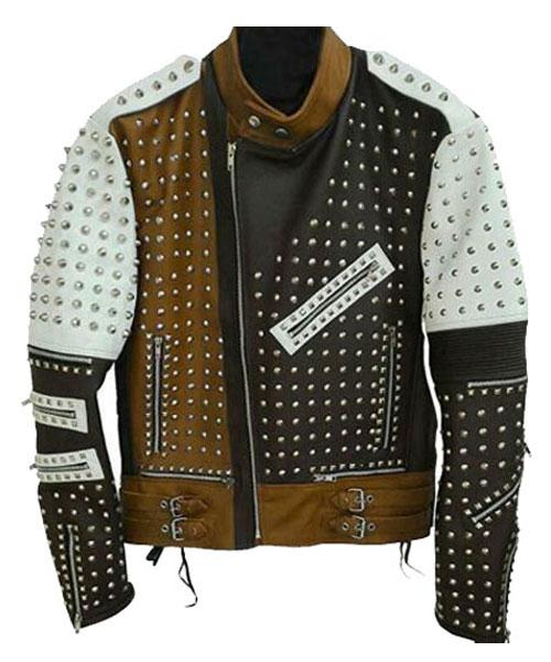 Funky Rider Studded Punk Retro Leather Jacket