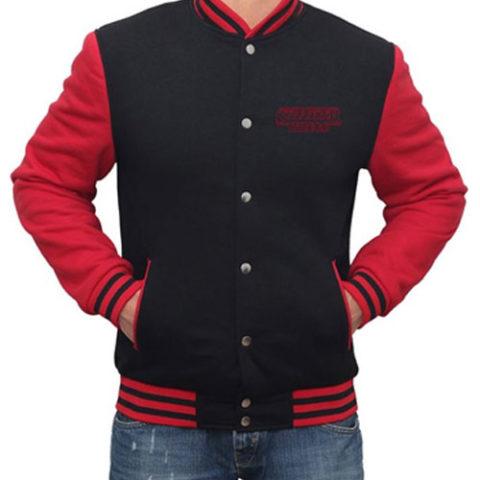 Stranger Things Red and Black Letterman Jacket