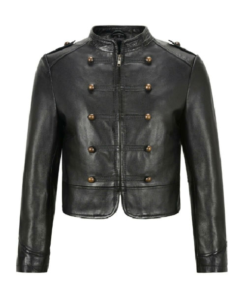 Womans Military Short Zip Trough Decorative Jacket